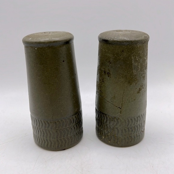 Denby | Kitchen | Vintage Denby Chevron Salt Pepper Shakers Green Made ...